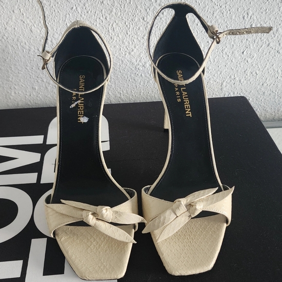 Yves Saint Laurent | Shoes | Yves Saint Laurent Bea Snake Skin Heels ...